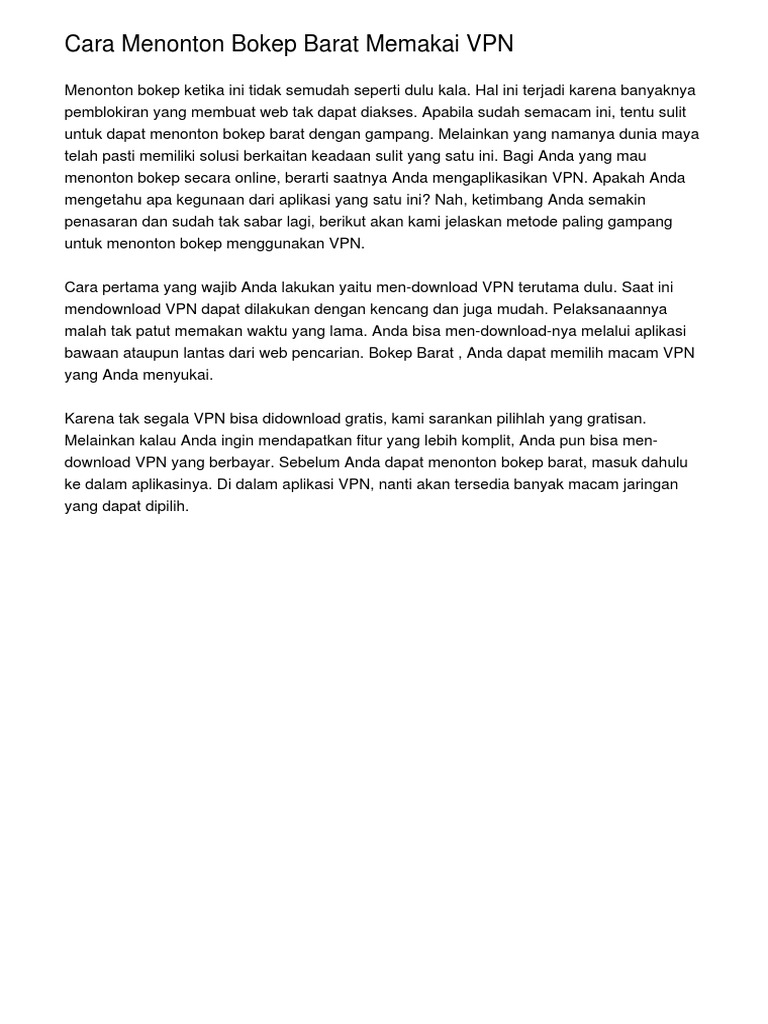 Cara Menonton Bokep Barat Memakai VPN | PDF