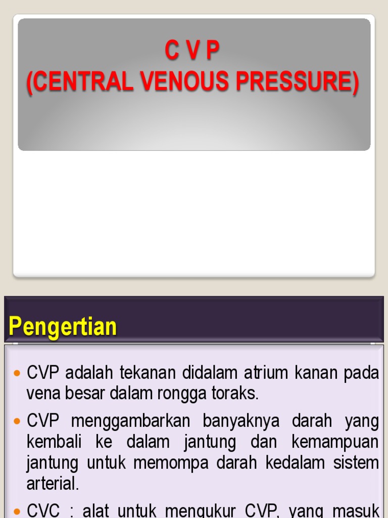 Teknik Pengukuran CVP Manual dan Kontinu | PDF | Sains & Matematika