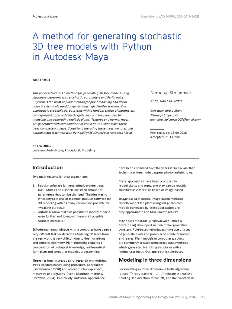 A Method For Generating Stochastic 3d Tree Models With Python in ...