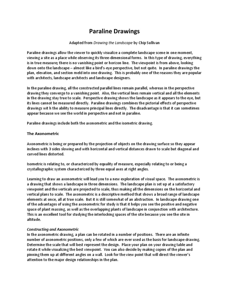 Paraline Drawings | PDF | Perspective (Graphical) | Drawing