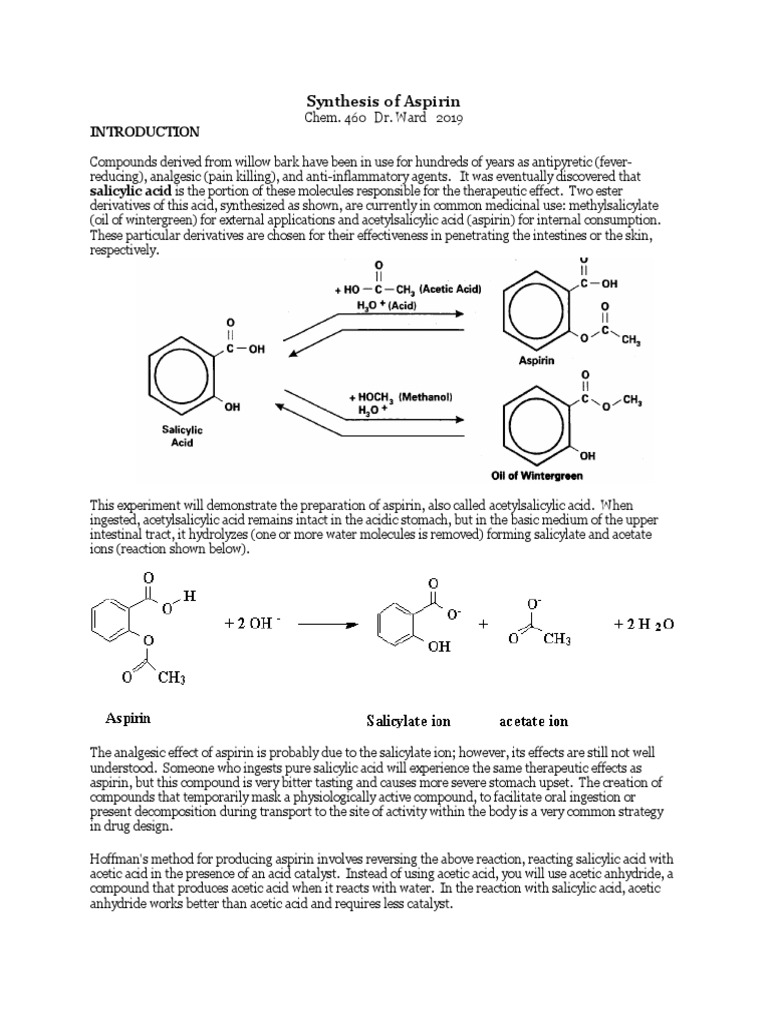 Synthesis and Analysis of Aspirin | PDF | Aspirin | Acetic Acid