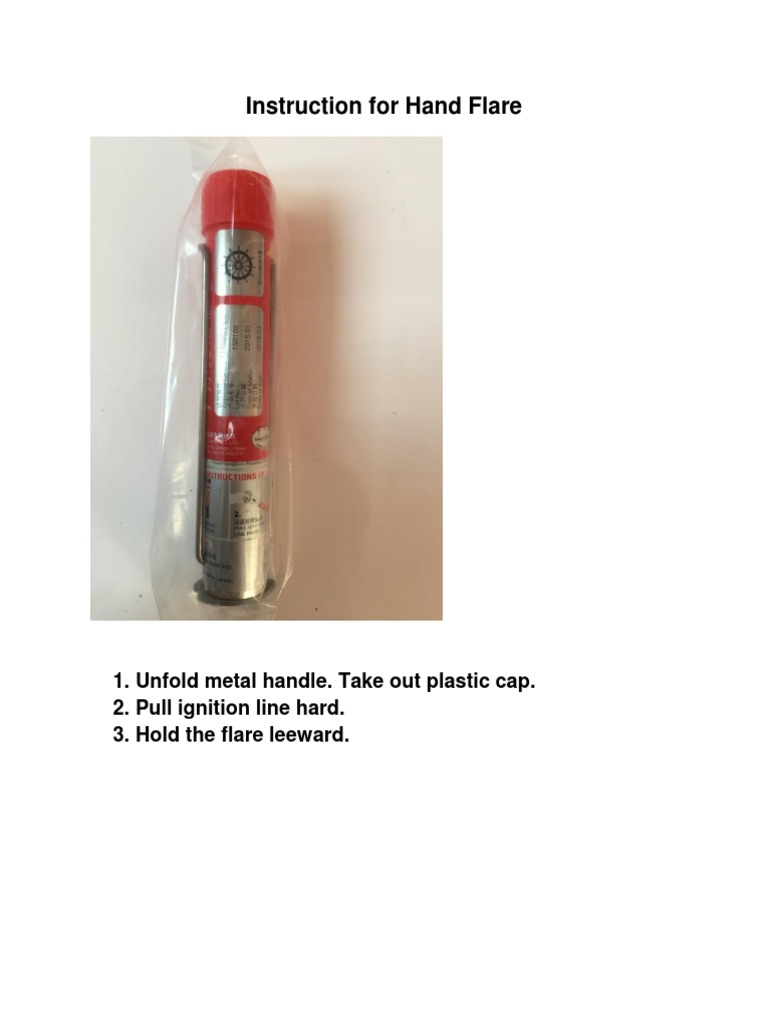 Instruction For Hand Flare | PDF | Pyrotechnics | Hazards