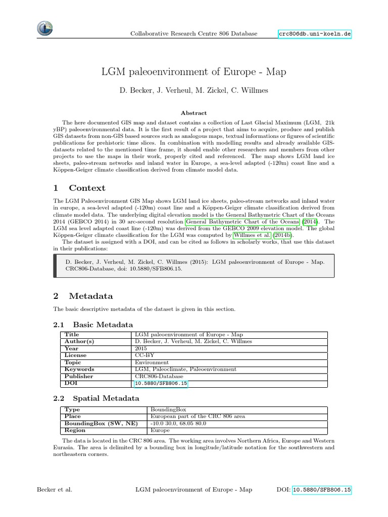 Paleoenvironment of Europe in The LGM | PDF | Geographic Information ...