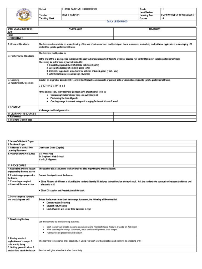 Mail Merge DLL | PDF | Educational Technology | Rubric (Academic)