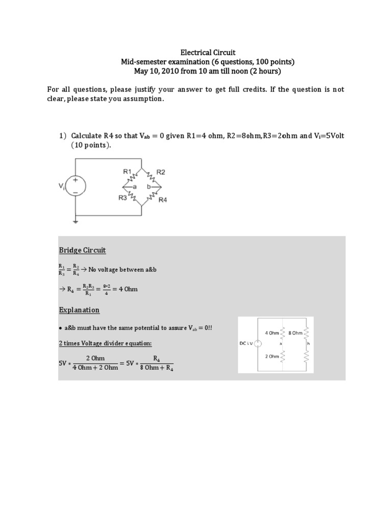 Midterm - With Solution | PDF | Series And Parallel Circuits ...