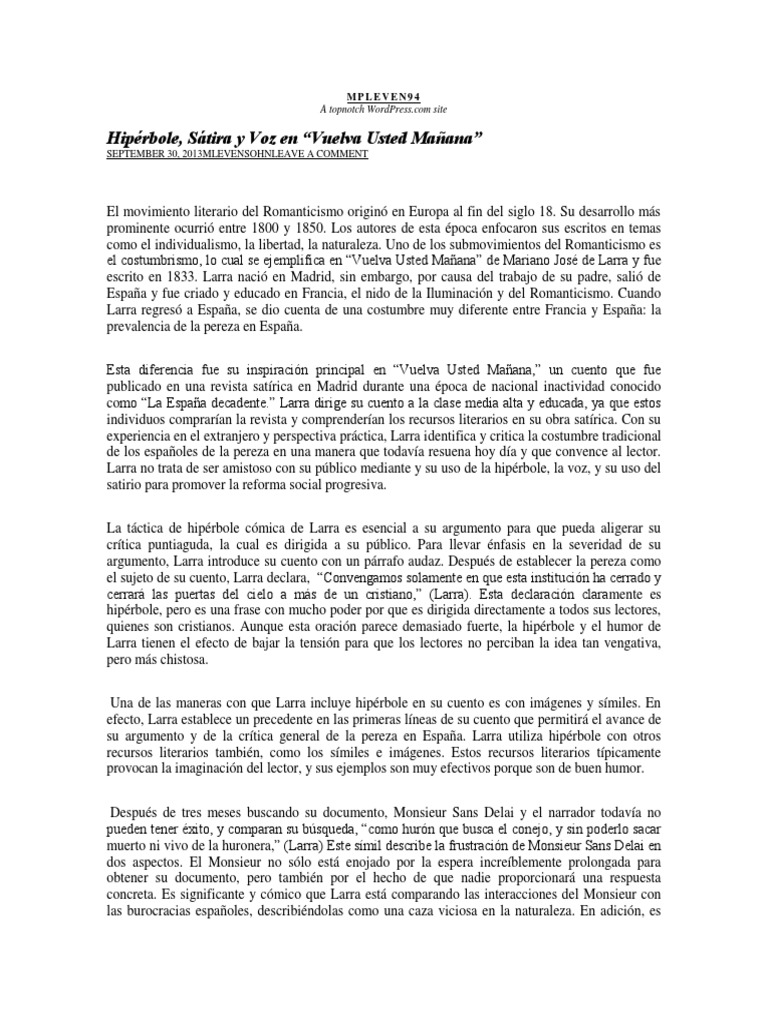 Analisis de Larra | PDF | Cuentos | Narración