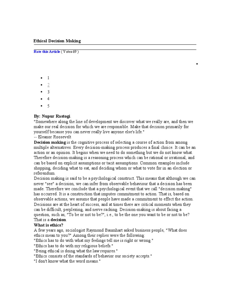 Ethical Decision Making Guide | PDF | Decision Making | Morality