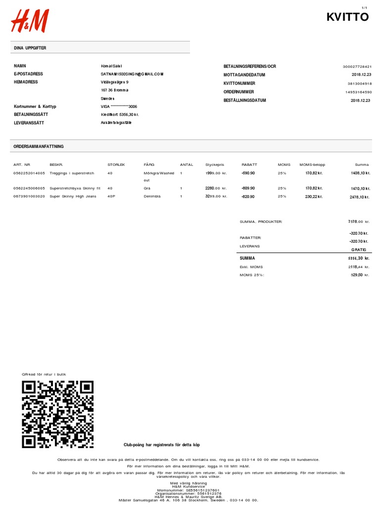 H&M Bill | PDF