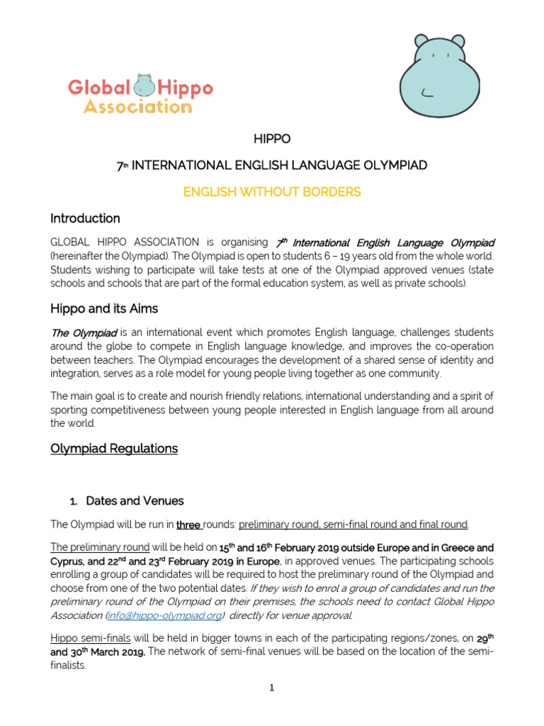 HIPPO 2019 Regulations | PDF | Test (Assessment)