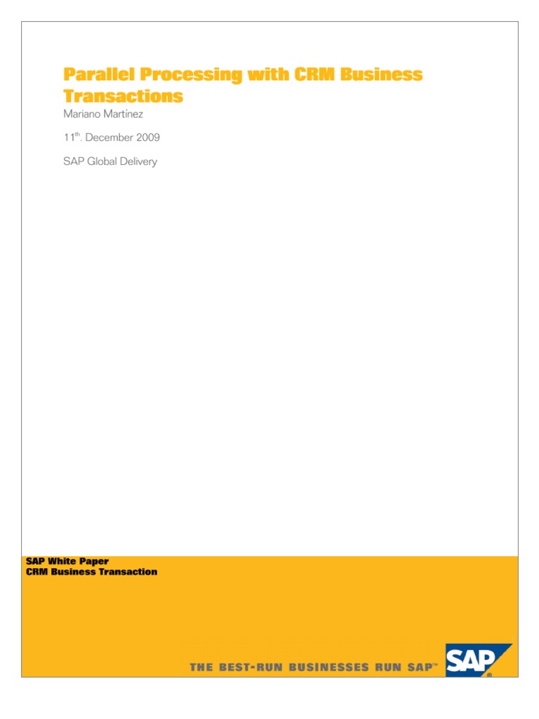 Parallel Processing With CRM Business Transactions | PDF | Subroutine | Parallel Computing