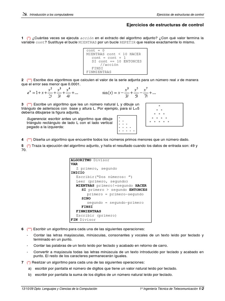 Estructuras de Control | PDF | Algoritmos | Teclado