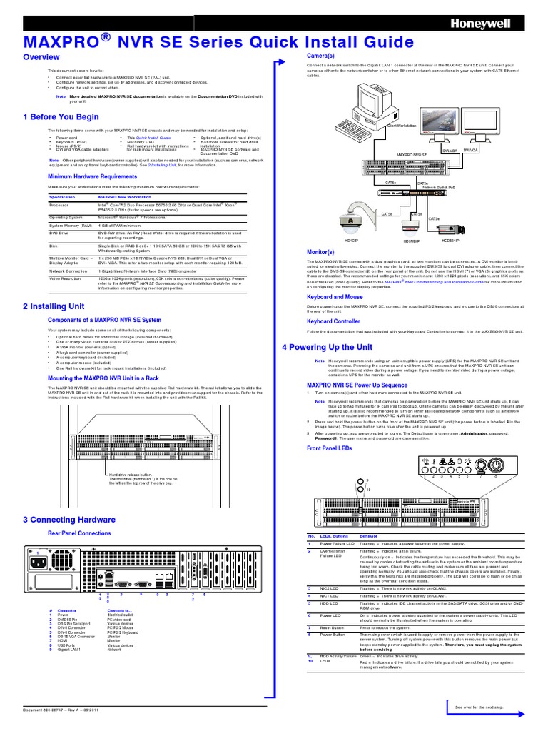 Maxpro NVR SE Series Quick Install Guide: Camera(s) | PDF | Ip Address ...