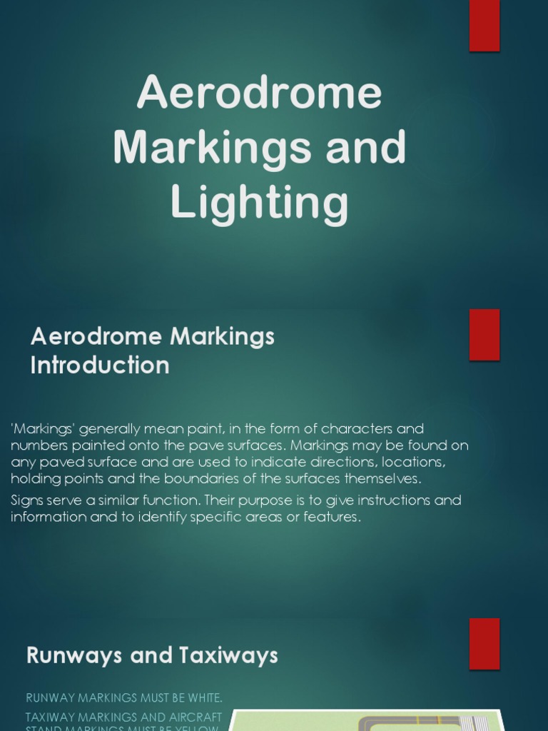 Aerodrome Markings and Lighting | PDF | Aerospace Engineering | Aviation