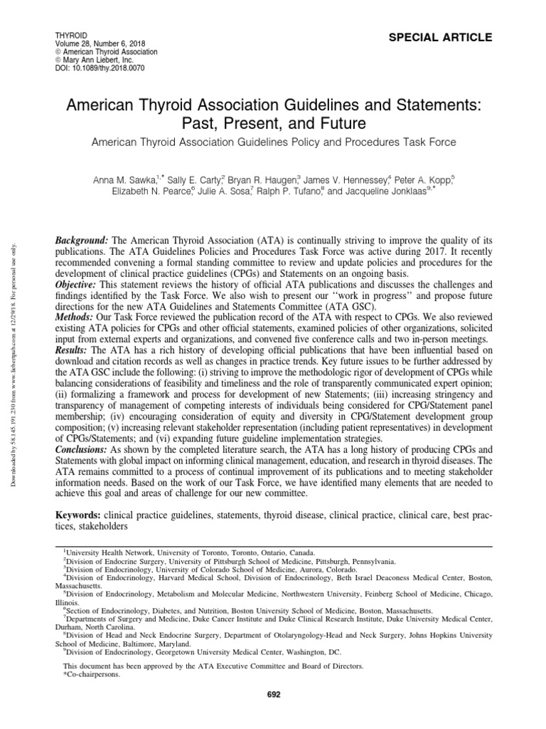 ATA Thyroid 2018 | PDF | Hypothyroidism | Endocrinology