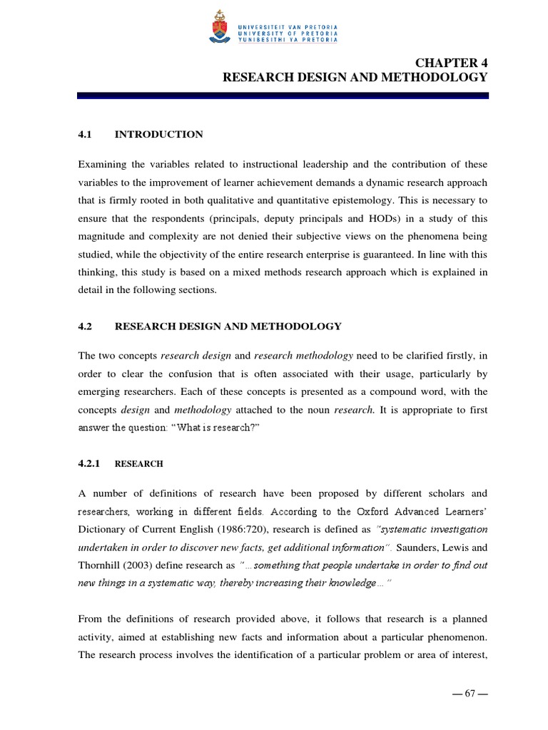 An Analysis of the Research Design and Mixed Methods Methodology Used ...
