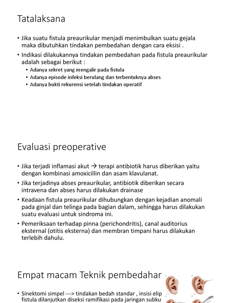 Tatalaksana Fistula Preaurikular | PDF