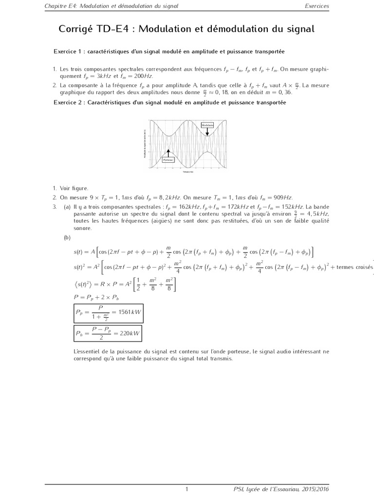 Corrige 2 PDF | PDF | Modulation de fréquence | Modulation