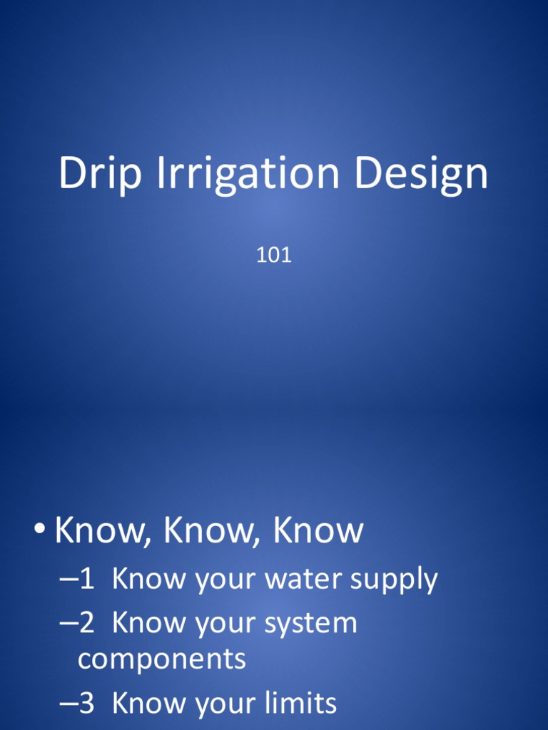 Drip Irrigation Design | PDF | Pipe (Fluid Conveyance) | Irrigation