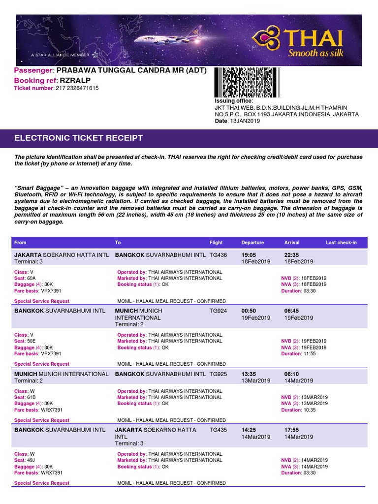 Your Electronic Ticket-EMD Receipt PDF | PDF | Dangerous Goods | Common ...