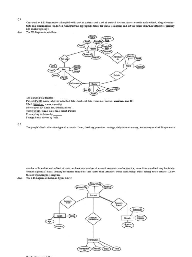Er Diagram Questions | PDF | Chemical Reactions | Chemistry
