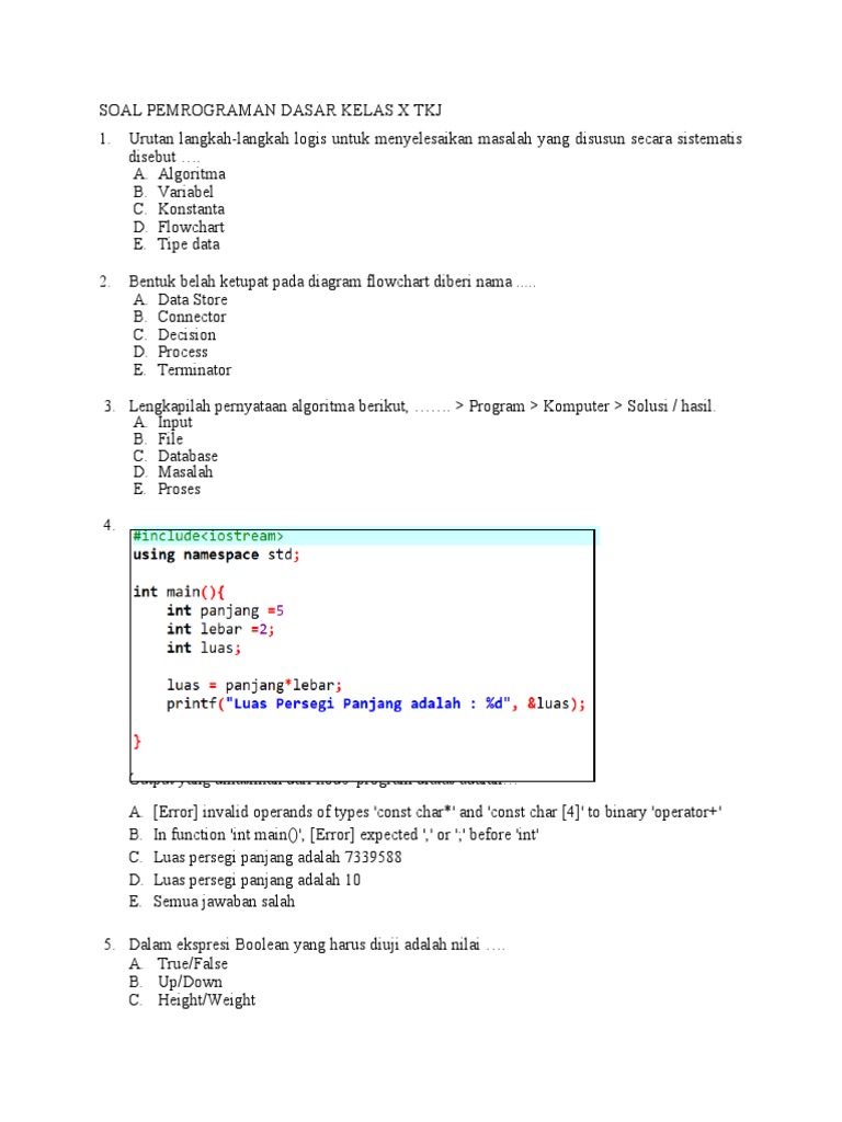 Soal Pem - Dasar | PDF | Teknologi & Rekayasa