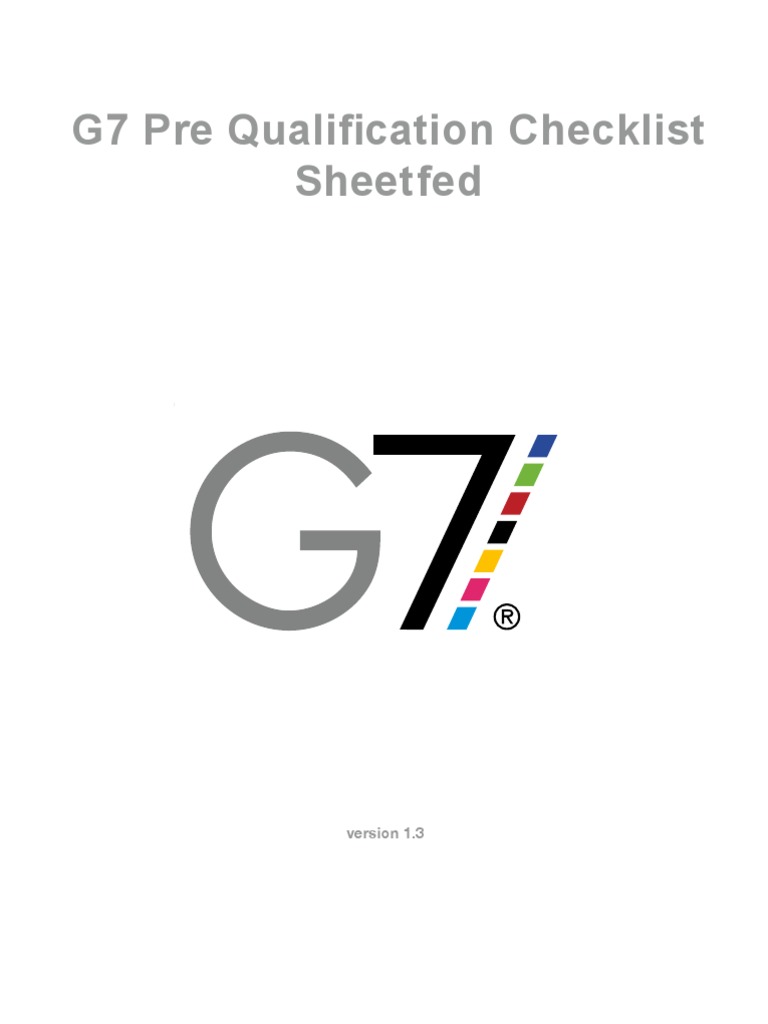 G7 Pre Qualification Checklist Sheetfed v1.3 | PDF | License | Copyright
