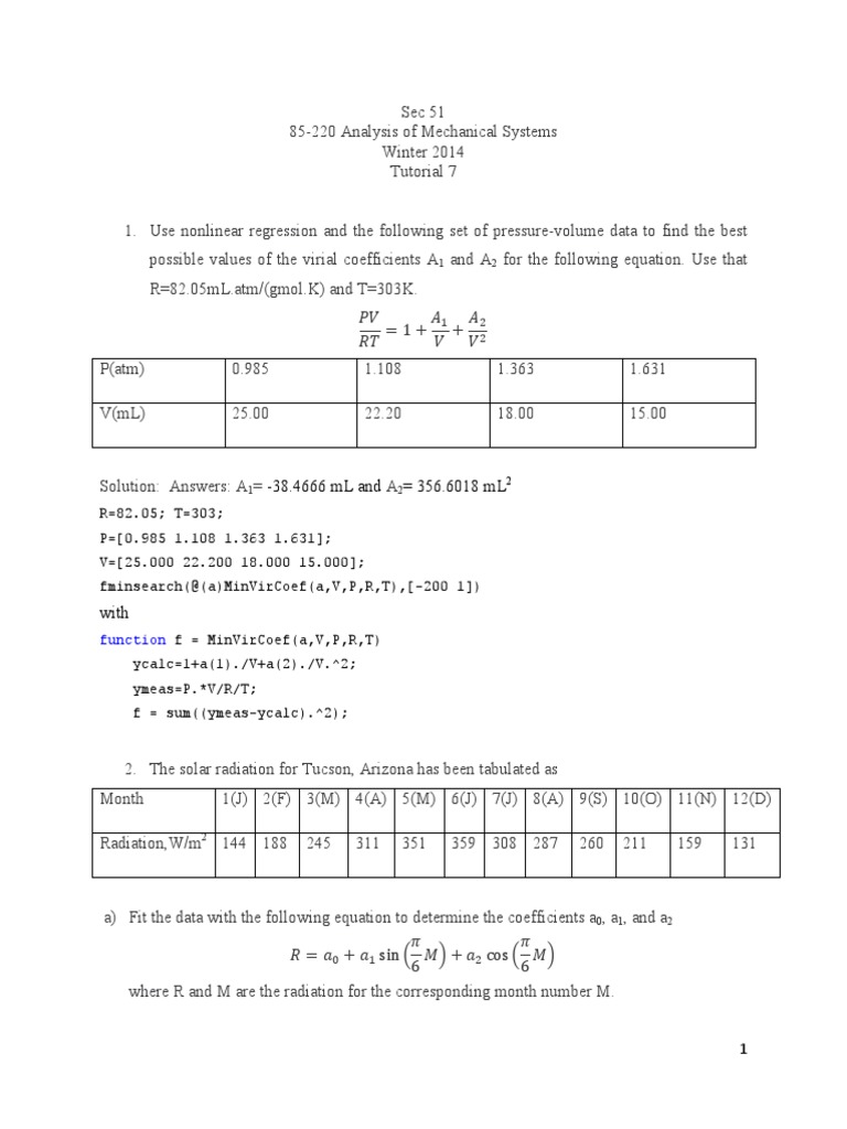 Tutorial 7 Solution | PDF | Fatigue (Material) | Equations