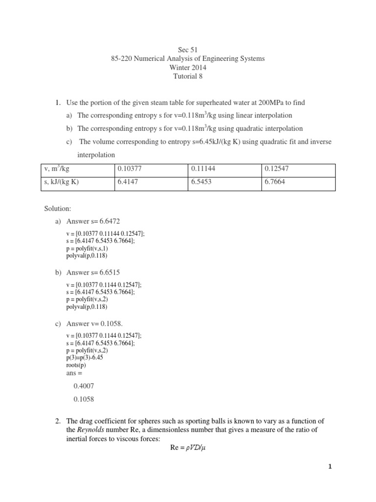Tutorial 8 Solution | PDF | Interpolation | Spline (Mathematics)