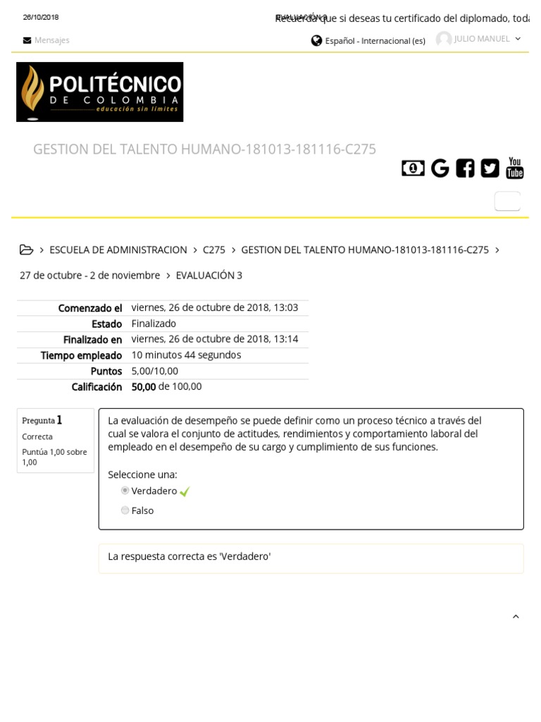 Evaluacion GDTH | PDF | Gestión del talento | Evaluación