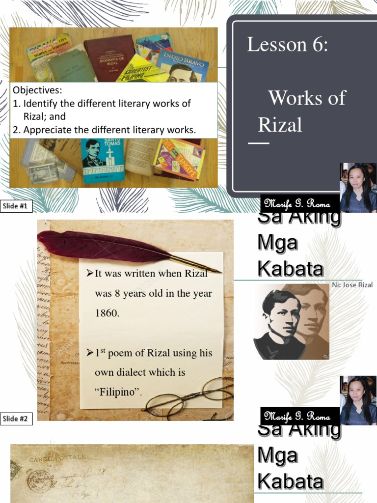 Lesson 6 Works of Rizal | PDF | Classics