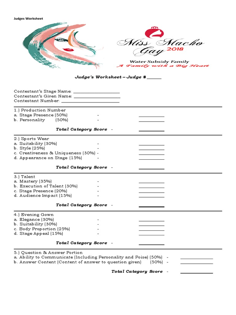 Judges Worksheet | PDF