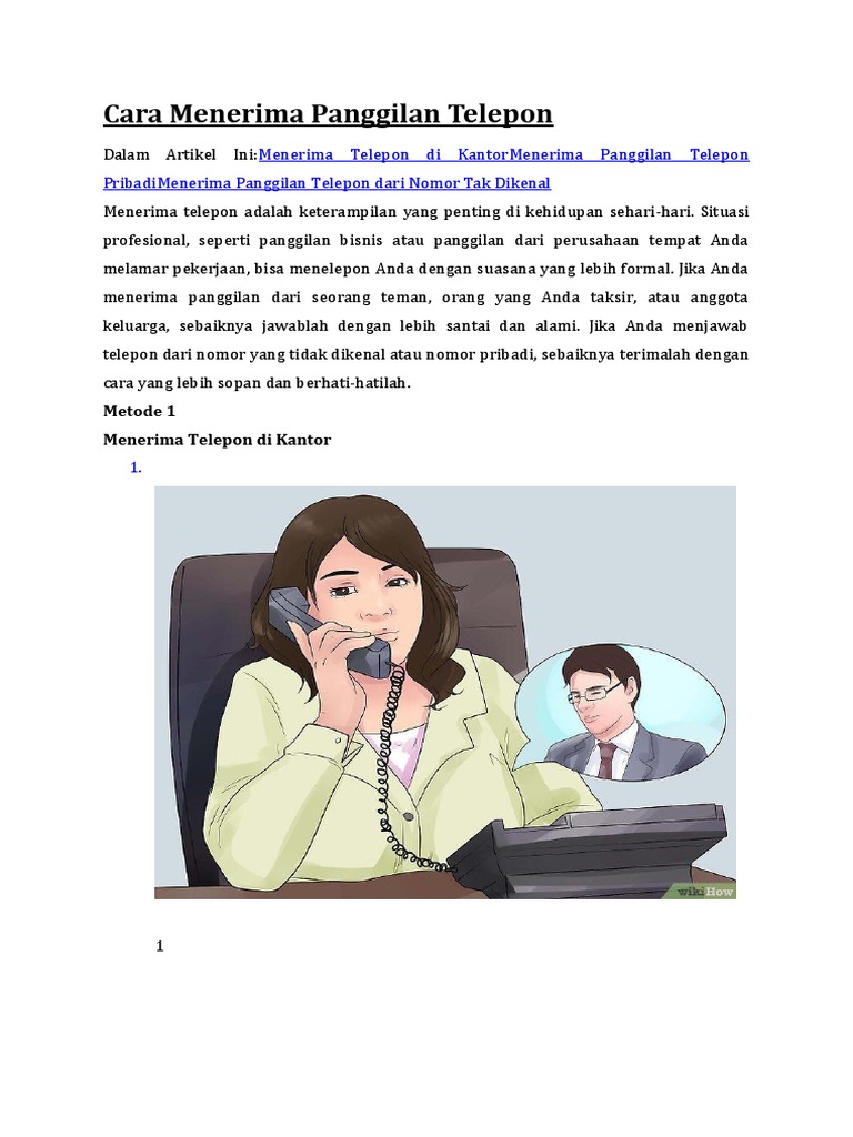 Cara Menerima Panggilan Telepon Pdf
