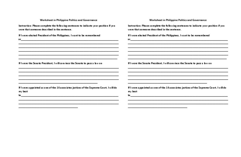 Worksheet in Philippine Politics and Governance Worksheet in Philippine ...