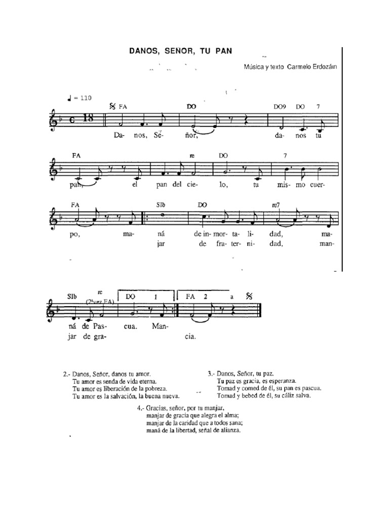 Danos, Señor Tu Pan (Carmelo Erdozaín) | PDF