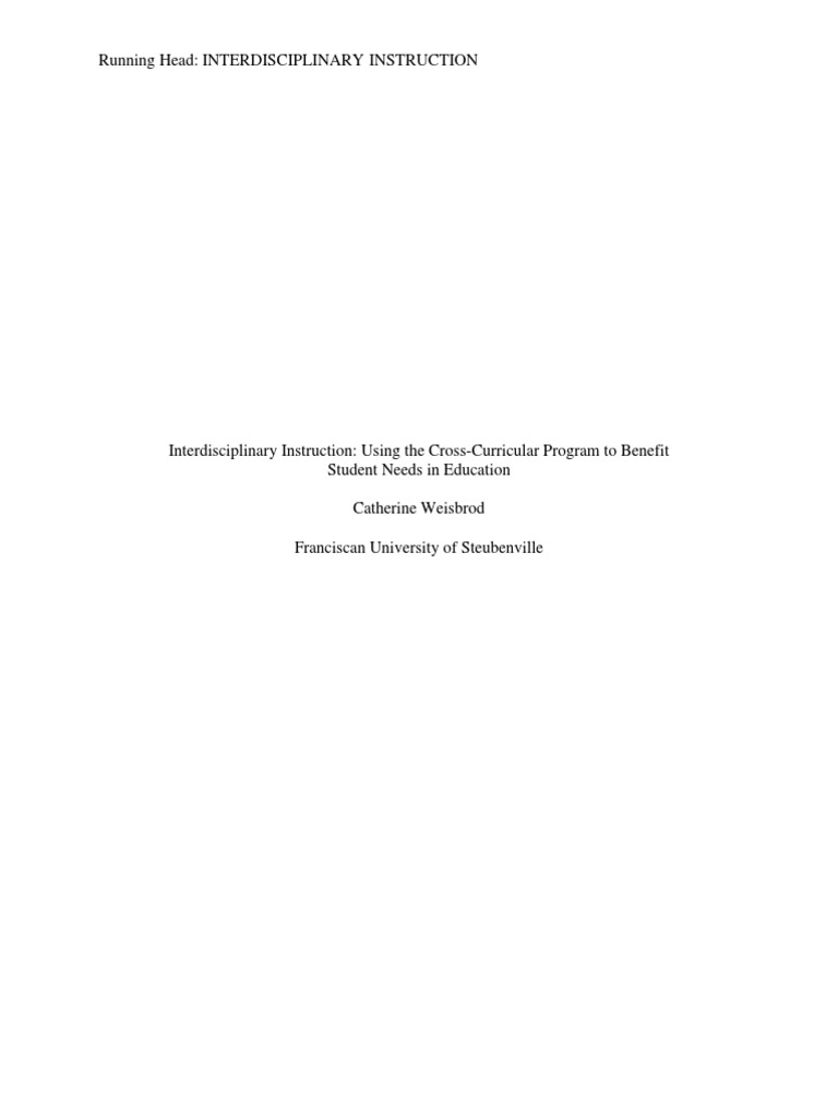 Interdisciplinary Project | PDF | Interdisciplinarity | Learning