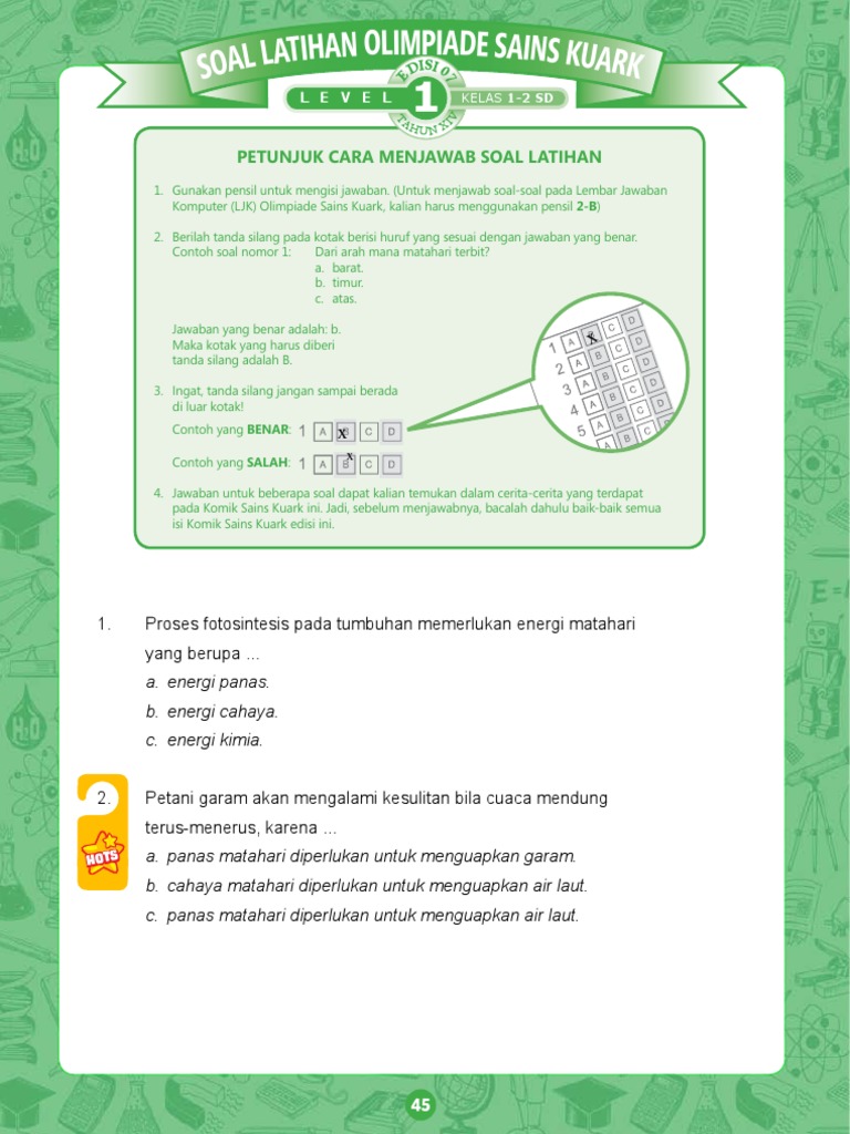 Soal Latihan Olimpiade Sains Kuark Level 1 | PDF