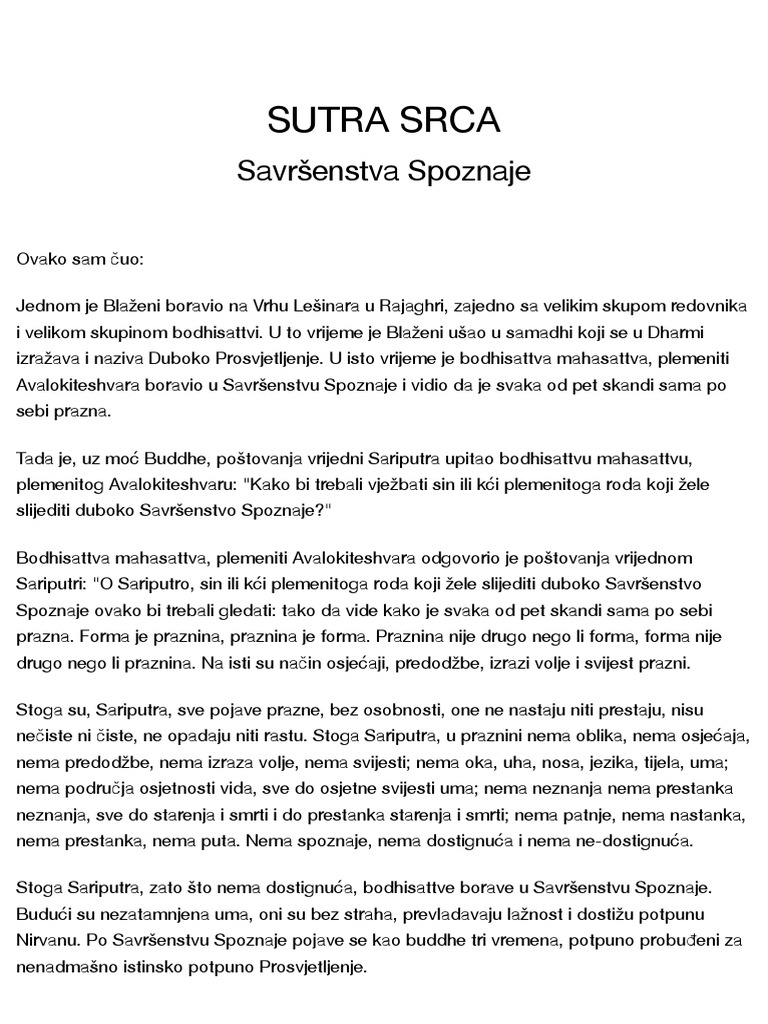 Sutra Srca | PDF