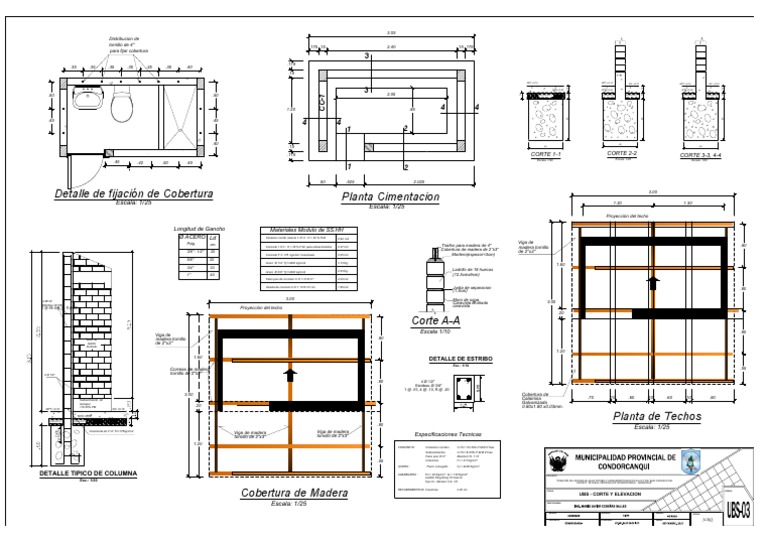 3.ubs Corte Elevacion | PDF | Madera | Medios de arte