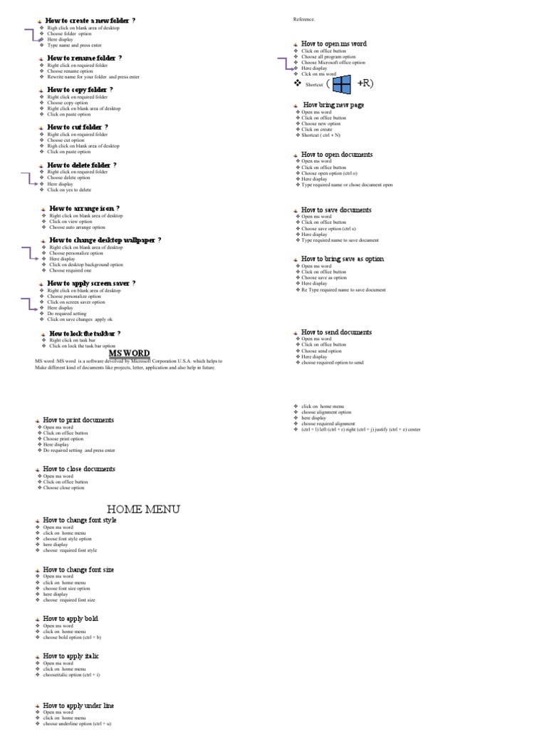 Essential Desktop and MS Word Tips | PDF | Microsoft Word | Computing ...