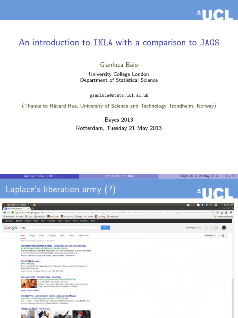 INLA | PDF | Bayesian Inference | Scientific Theories