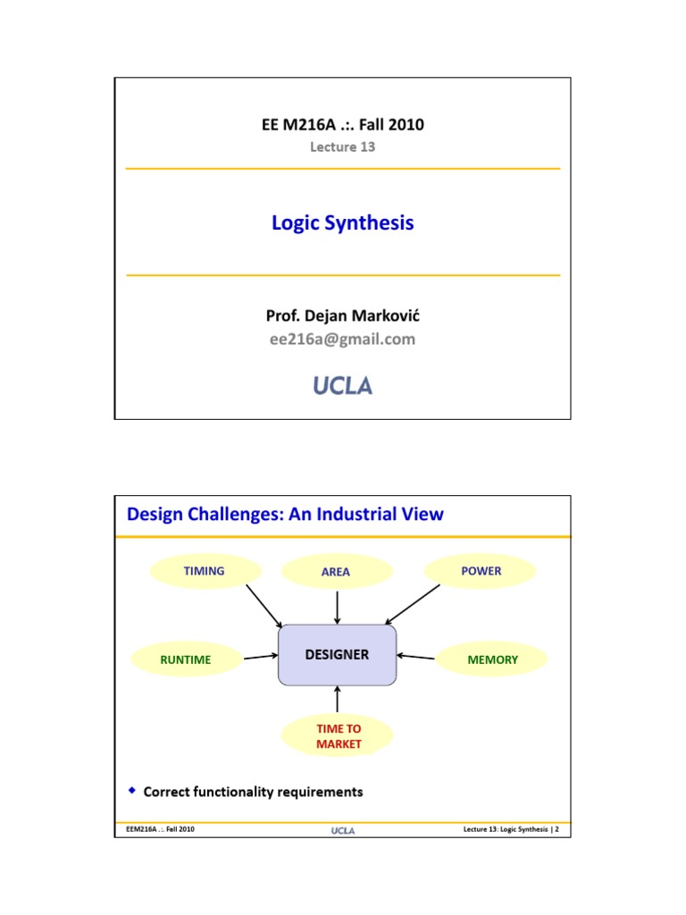 Lec 13 Logic Synthesis | PDF | Hardware Description Language | Logic Synthesis