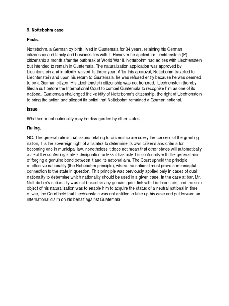 Nottebohm Case | PDF