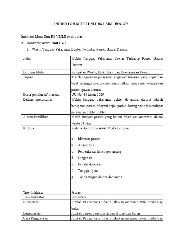 Profil Indikator Mutu Unit | PDF | Sains & Matematika