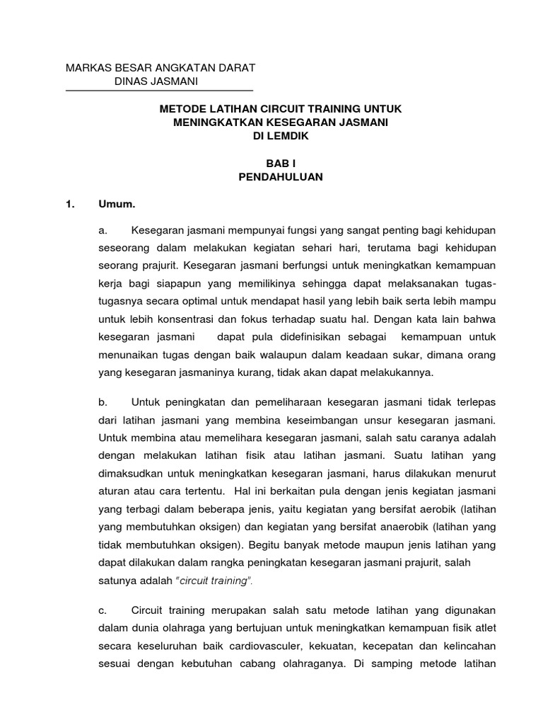 Metode Latihan Circuit Training Untuk Pdf