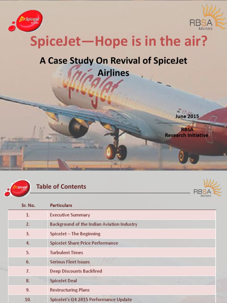 SpiceJet - Hope Is in The Air | Download Free PDF | Airlines | Low Cost ...