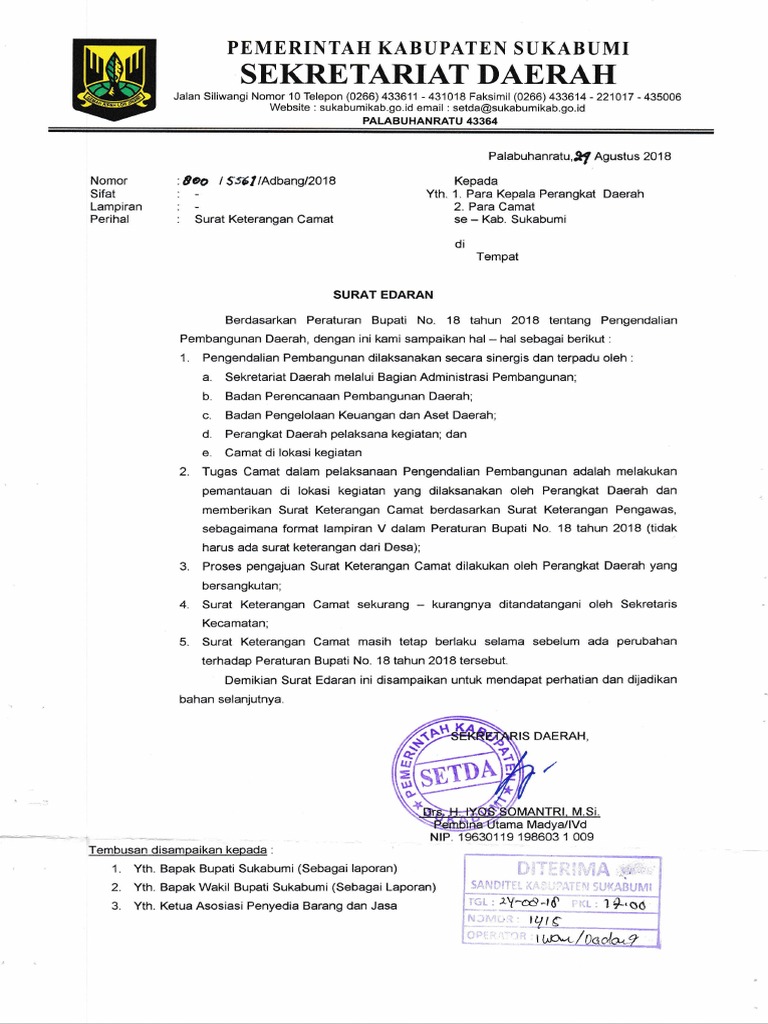 Surat Edaran SETDA | PDF