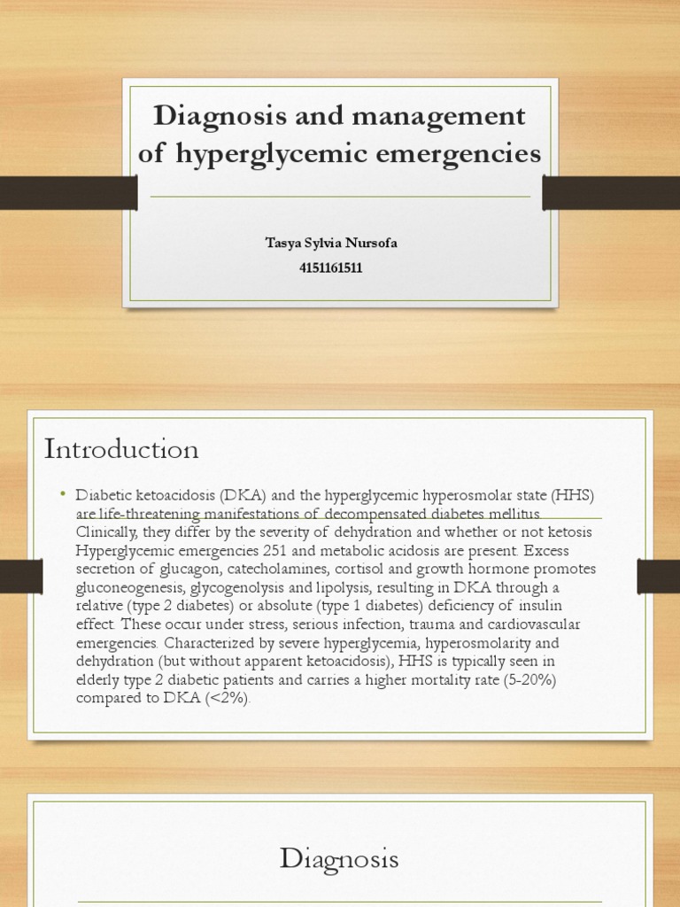 Diagnosis and Management of Hyperglycemic Emergencies: A Review of ...