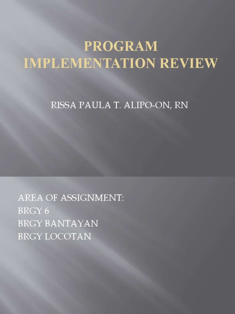 Program Implementation Review | PDF