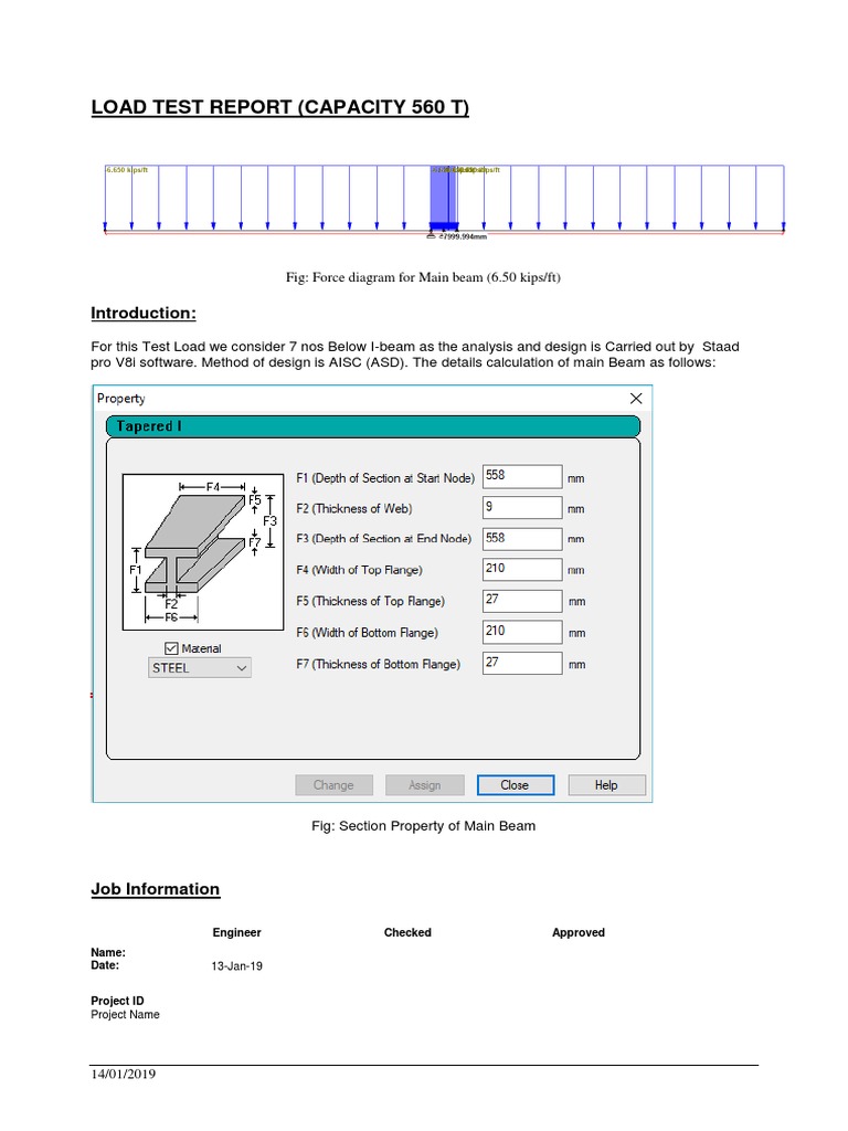 LOAD TEST REPORT (CAPACITY 560 T | PDF | Beam (Structure) | Civil ...