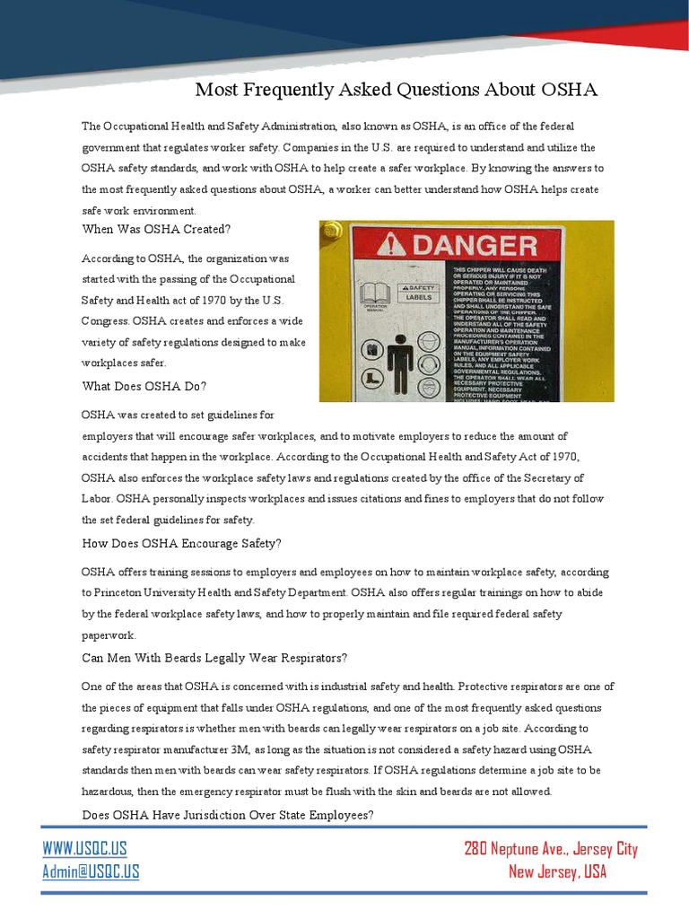 Most Frequently Asked Questions About OSHA: When Was OSHA Created ...